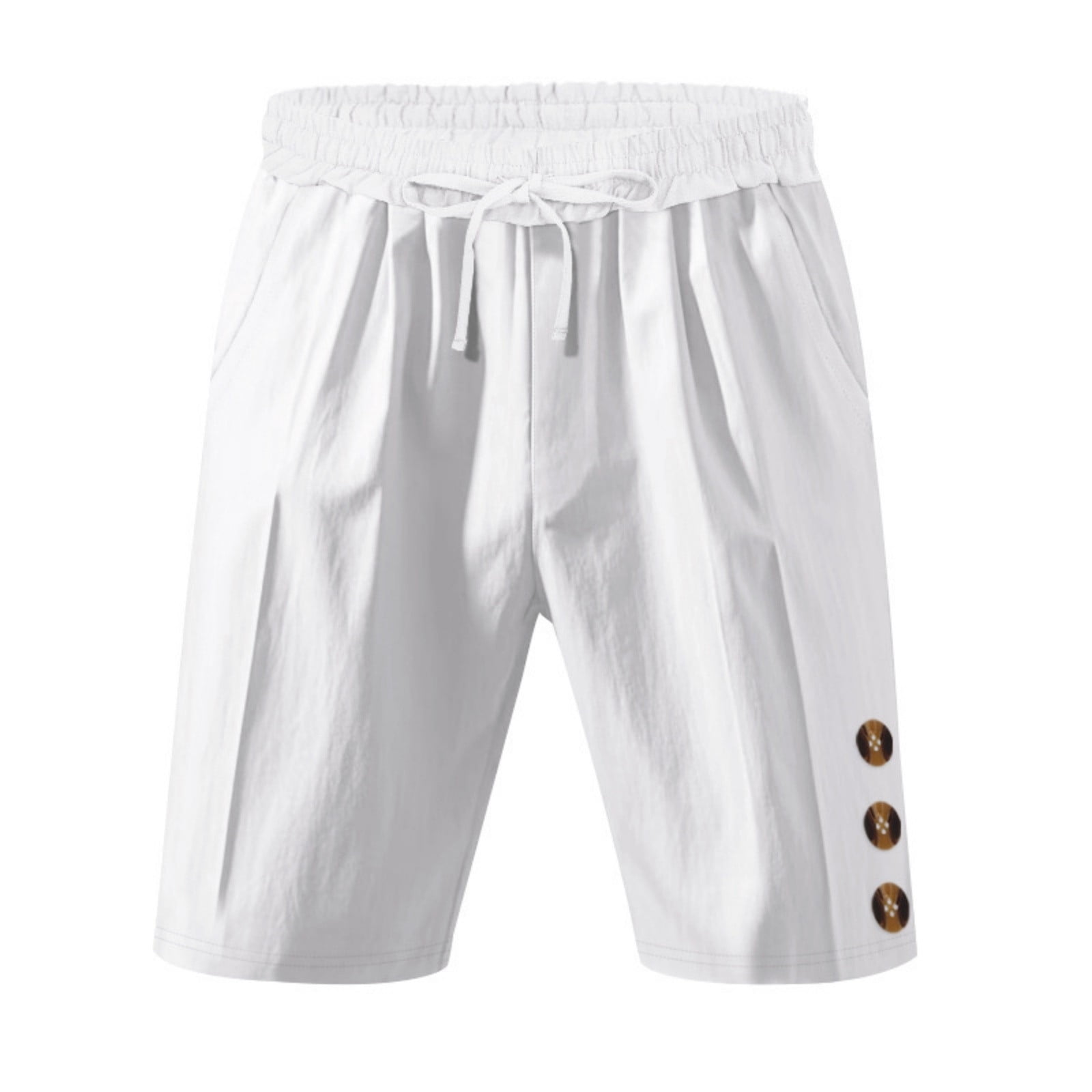 Bcfgryg Men's Loose Fit Linen Beach Shorts Summer Casual Solid Color ...