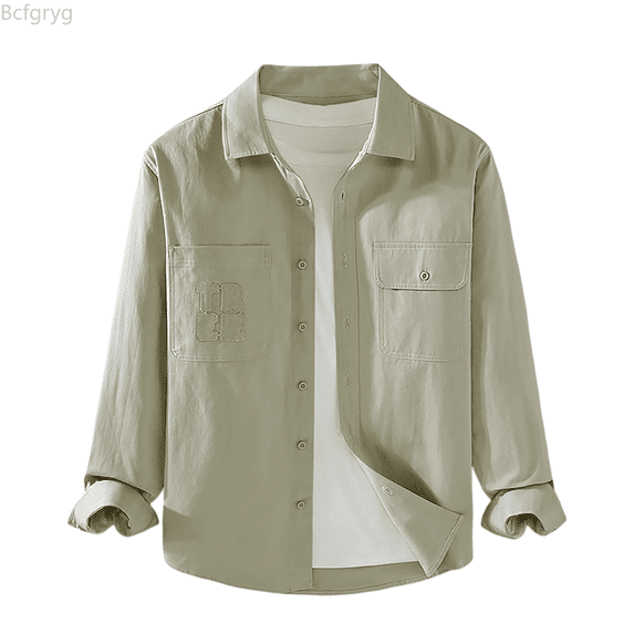 Bcfgryg Men's Spring And Autumn Solid Colour Loose Fit Casual Style ...