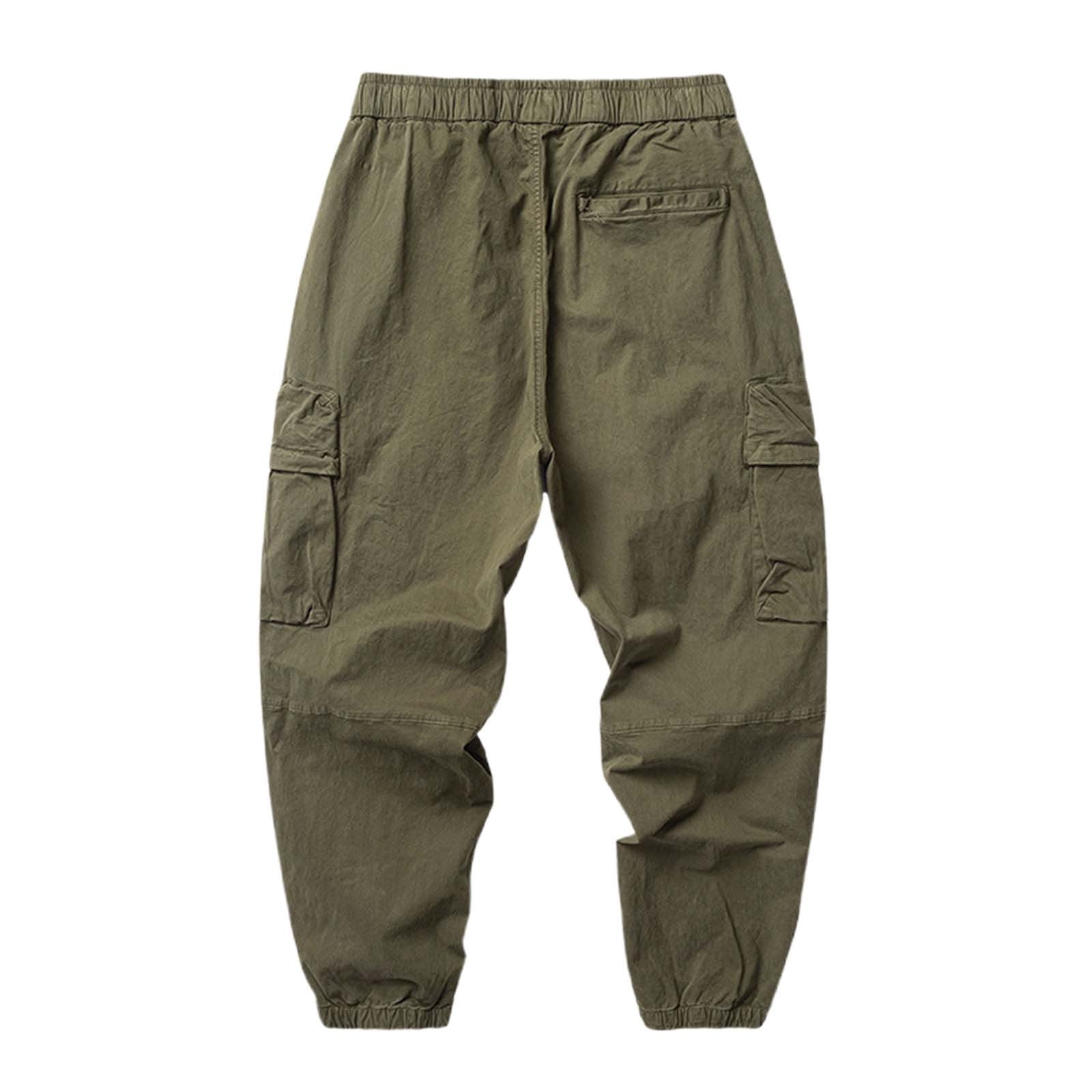 Bcfgryg Men's Spring And Fall Workwear Pants Retro Zipper Pockets Loose ...