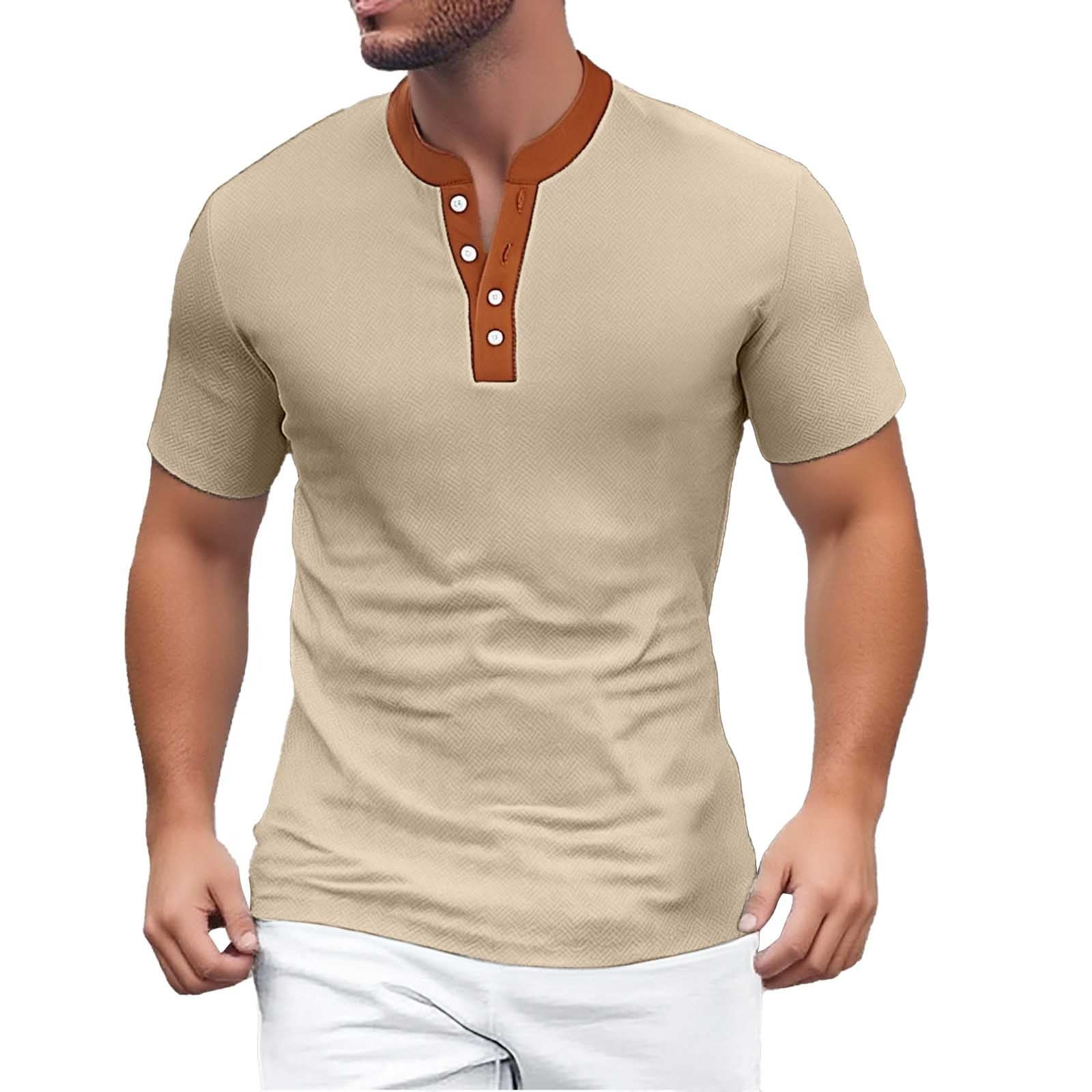 Bcfgryg Men's Spring And Summer Fashion Color Short Sleeved Casual ...