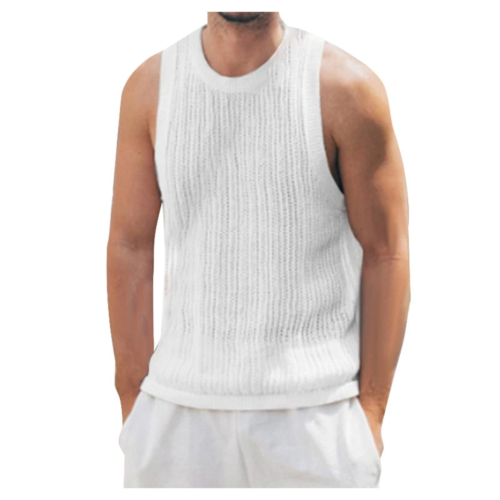 Bcfgryg Men's Stretch Plus Size Vest Men's Casual Sweater Vest Men ...