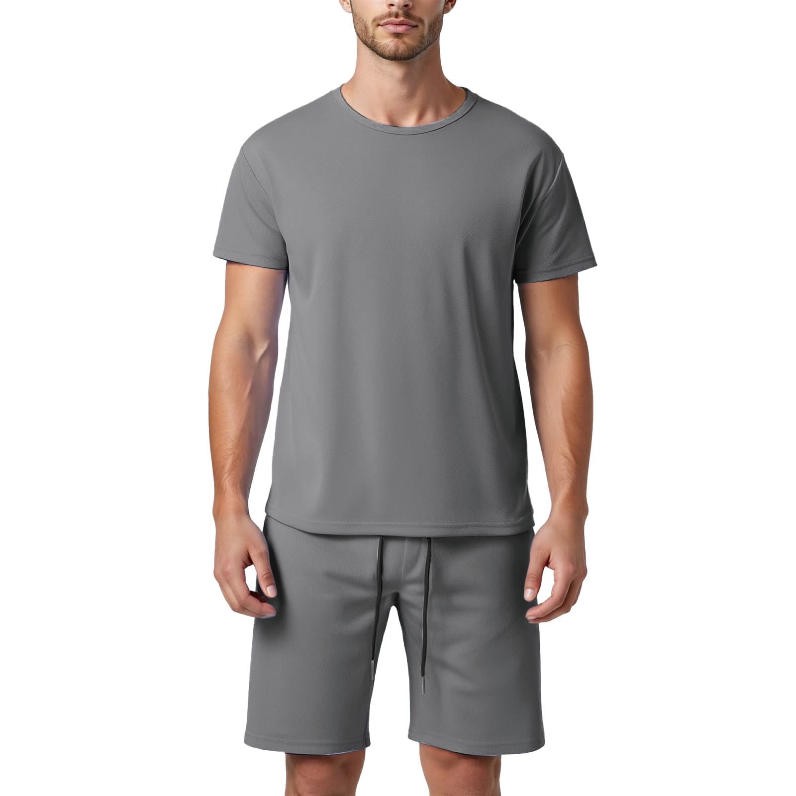 Bcfgryg Men's Summer Casual Suits Breathable Mesh T Shirt And Shorts ...