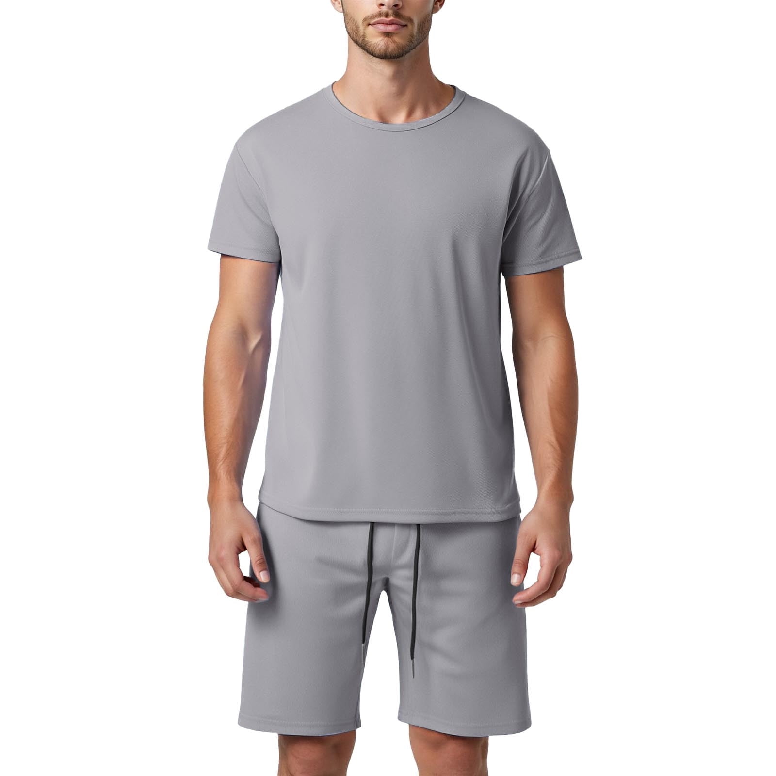 Bcfgryg Men's Summer Casual Suits Breathable Mesh T Shirt And Shorts ...