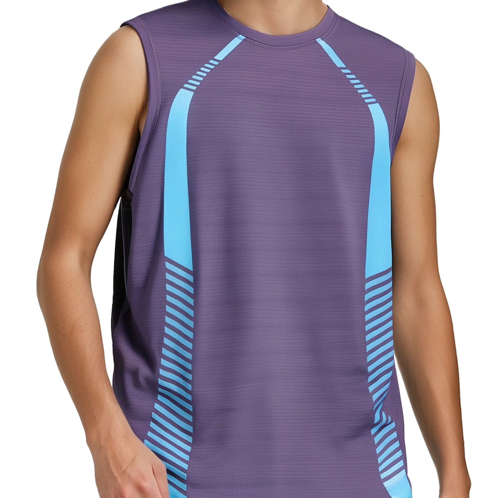 Bcfgryg Men's Summer Ice Silk T Shirt Vest Round Neck Athletic Casual ...