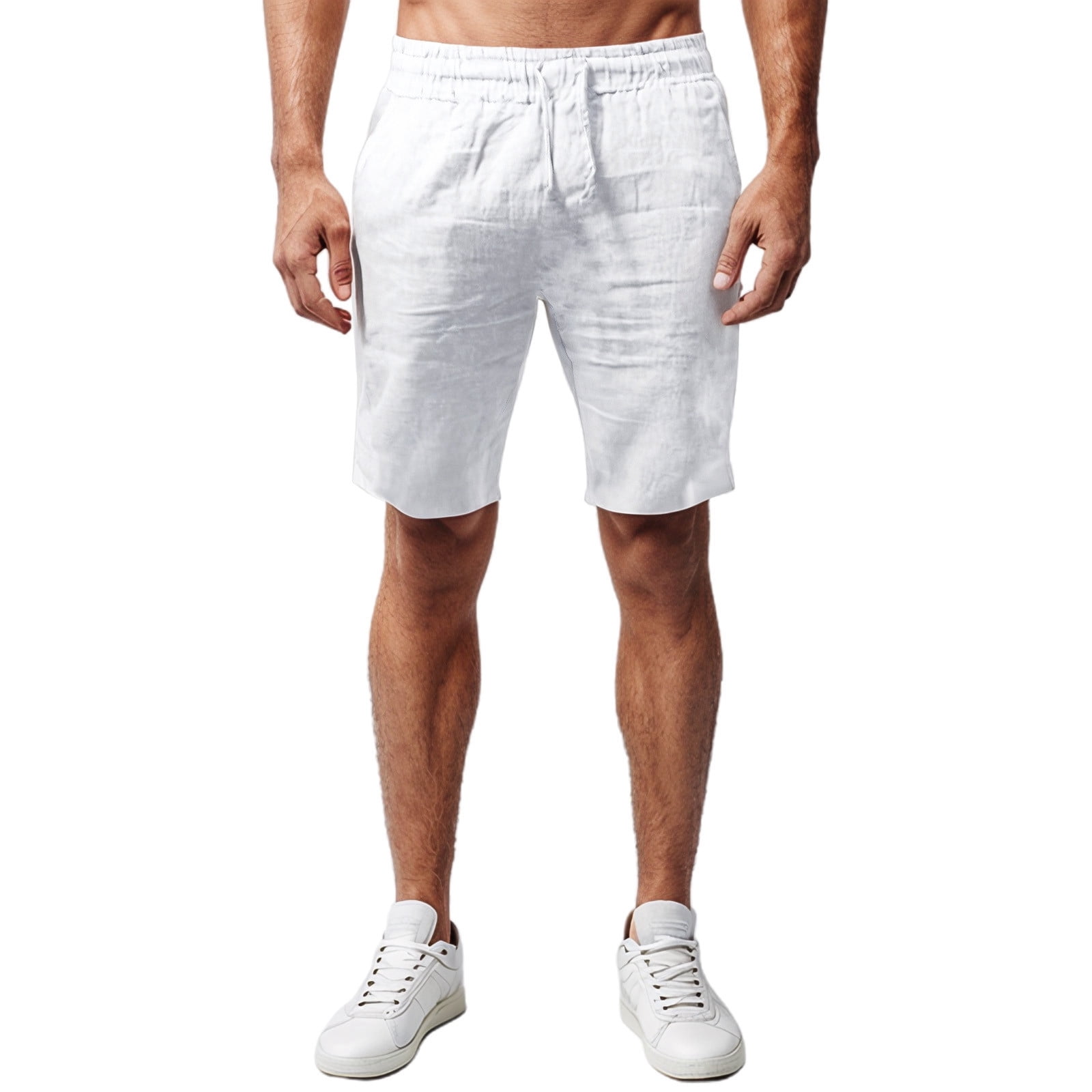 Bcfgryg Men's Summer Linen Shorts With Pockets Short Trousers Beach ...
