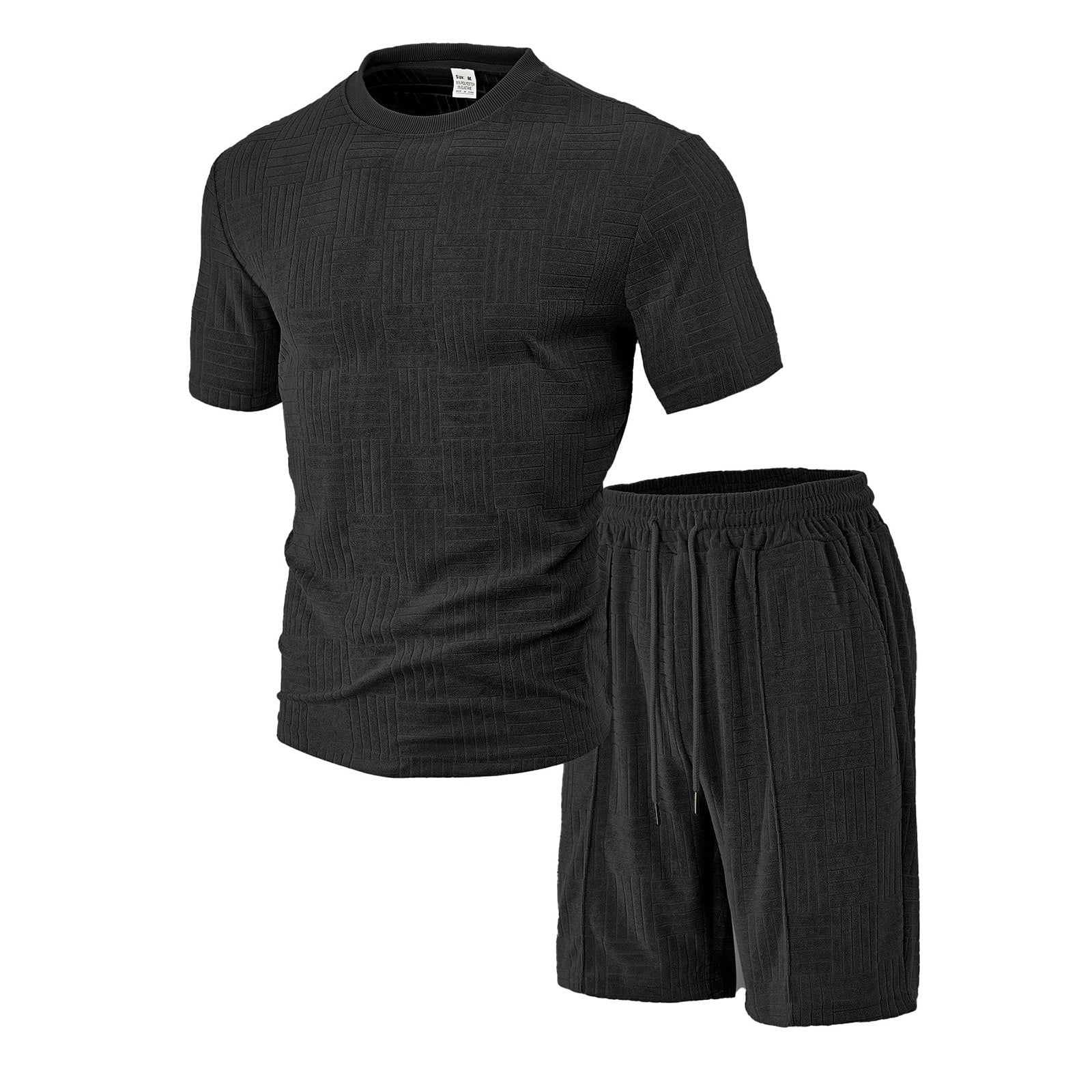 Bcfgryg Men's Summer New Casual Button Solid Color Cloth Towel Jacquard ...