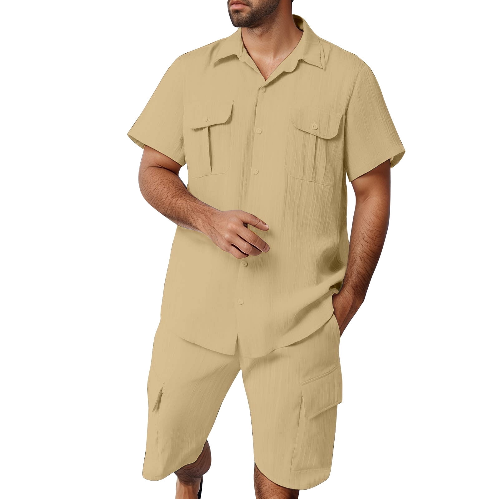 Bcfgryg Men's Summer Suits With Notch Lapel And Button Front For Indoor ...