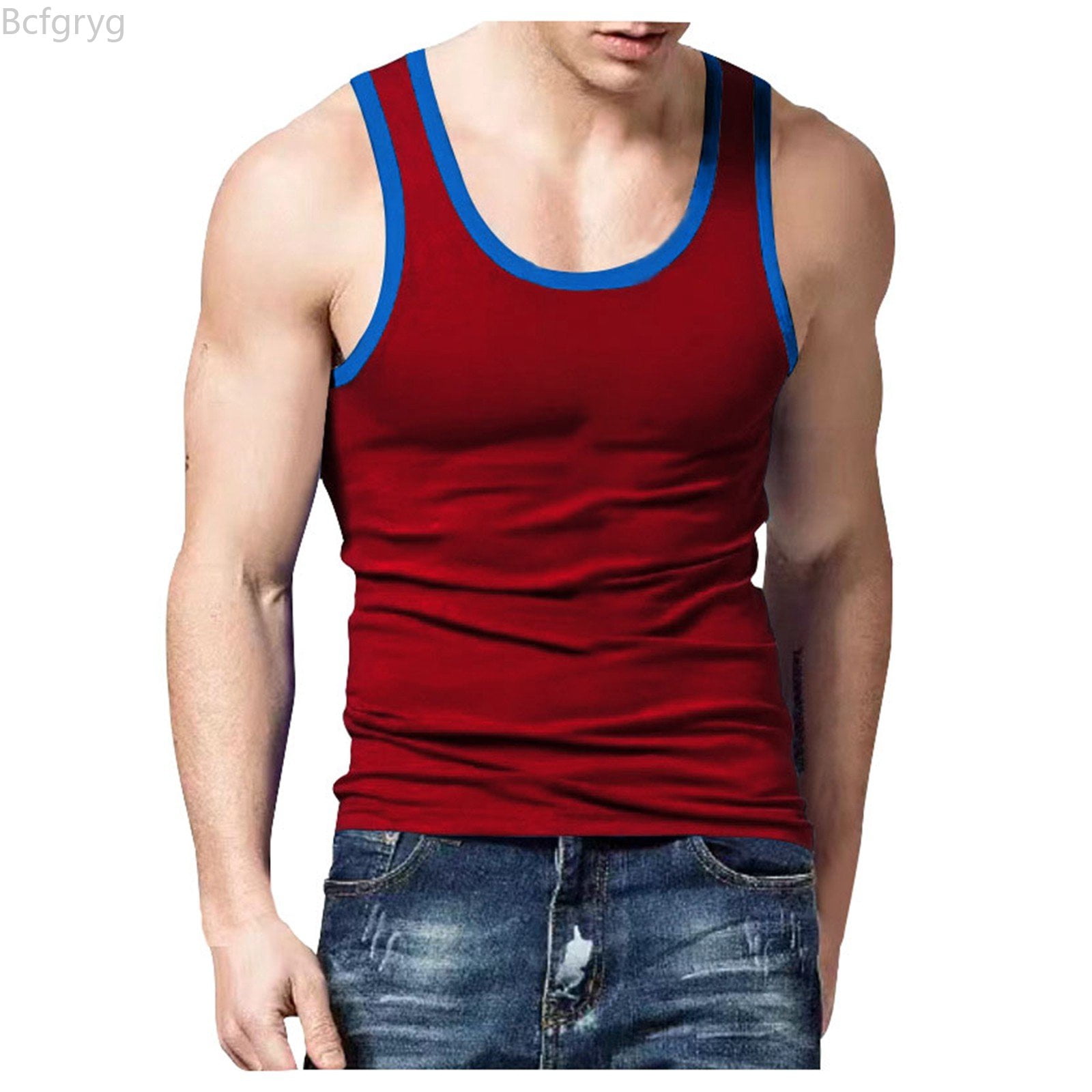Bcfgryg Men's Wear Slim Casual Sports Men's Summer Matching Color ...