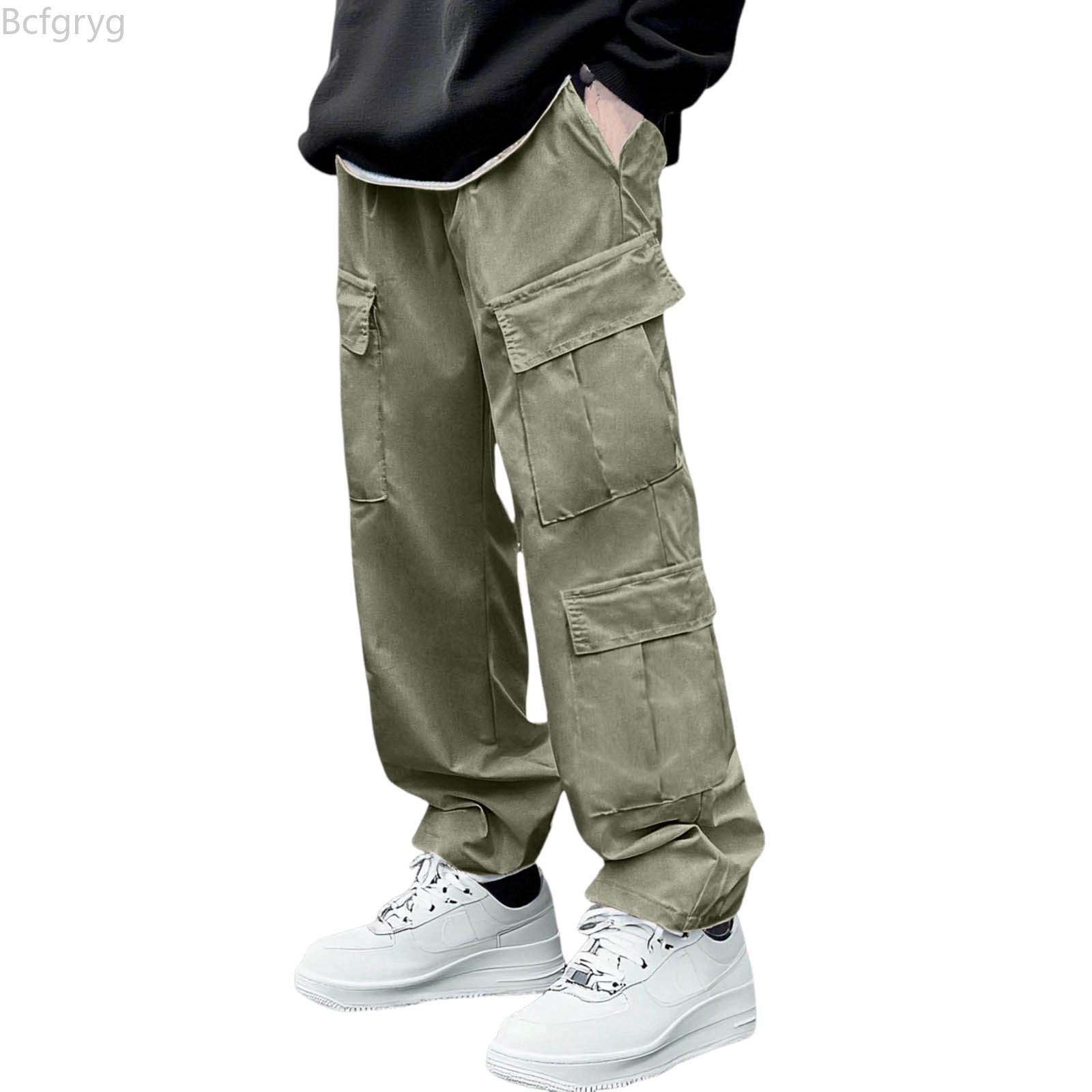 Bcfgryg Men's Work Pants Vintage Loose Casual Pants Couple's Style ...