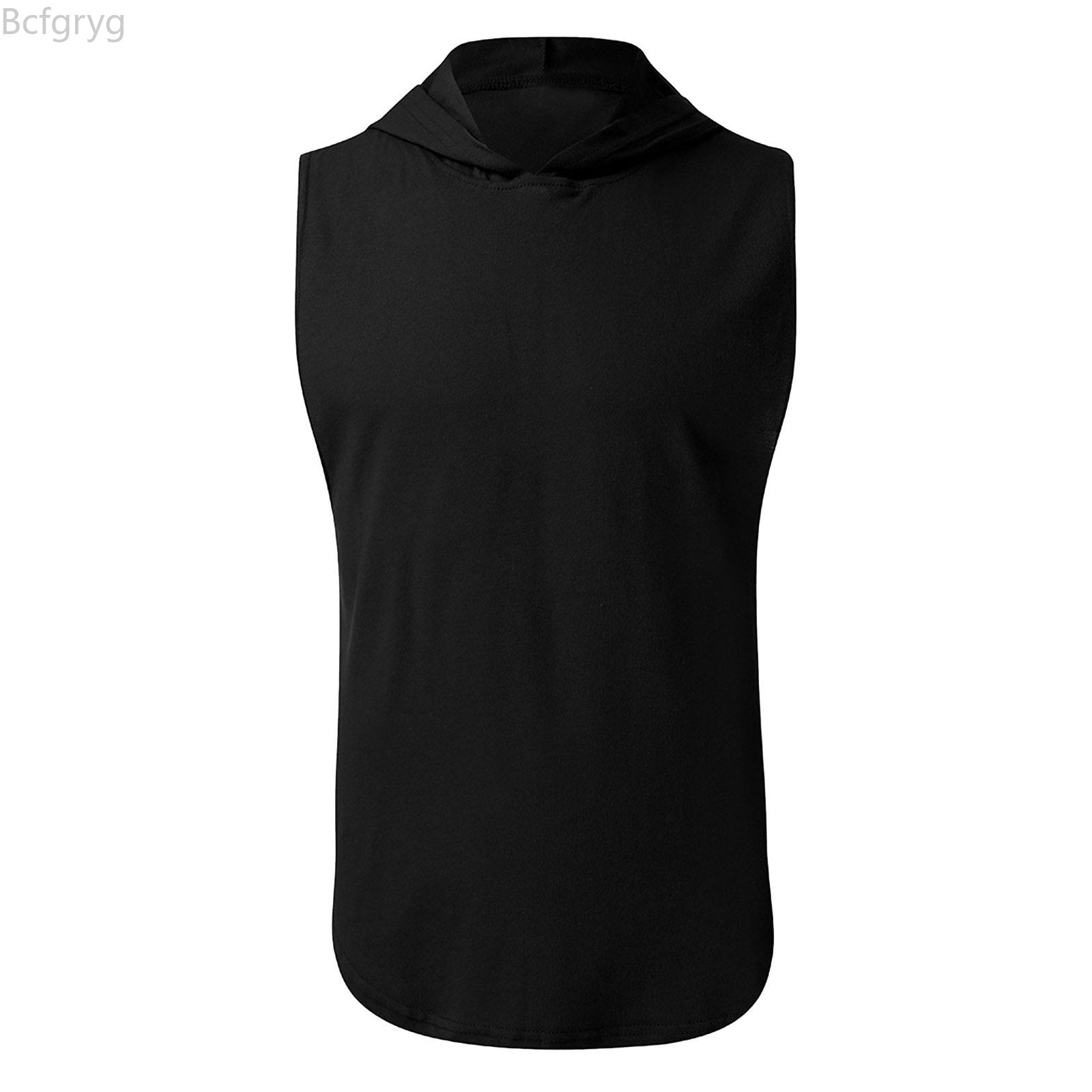 Bcfgryg Men's Workout Hooded Vest Exercise Training Sleeveless Gym ...