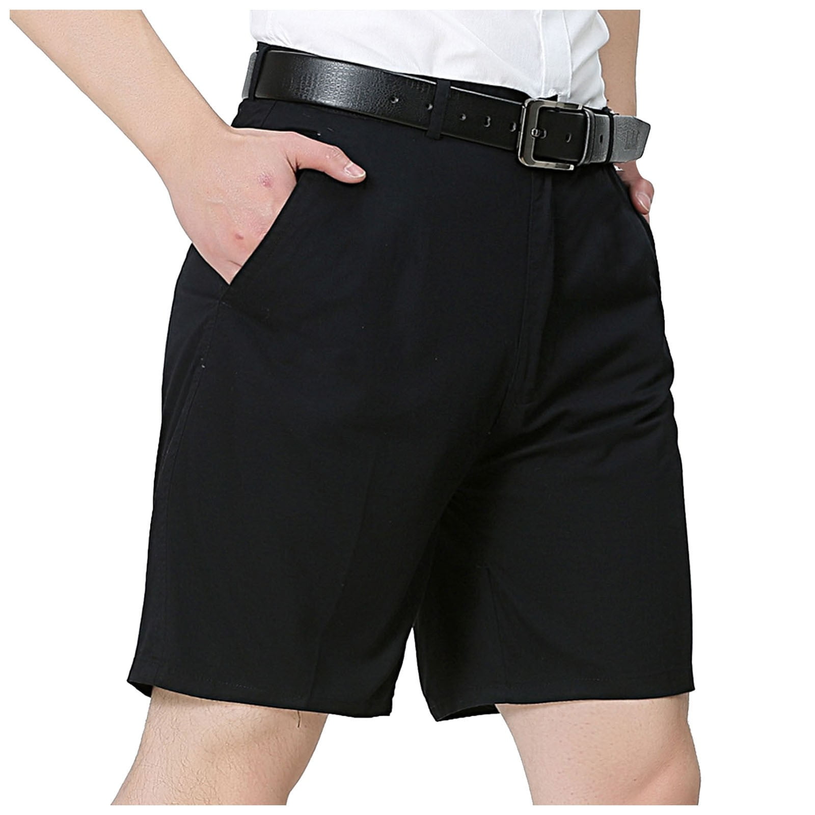 Bcfgryg Mens Business Casual Suit Shorts Loose Mens Cotton Trousers ...