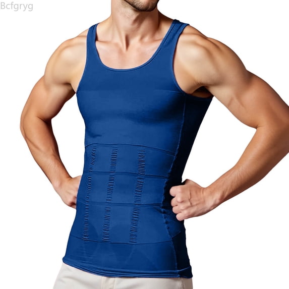 Bcfgryg Mens Compression Shirt Slimming Body Vest Workout Tank Tops Abs ...