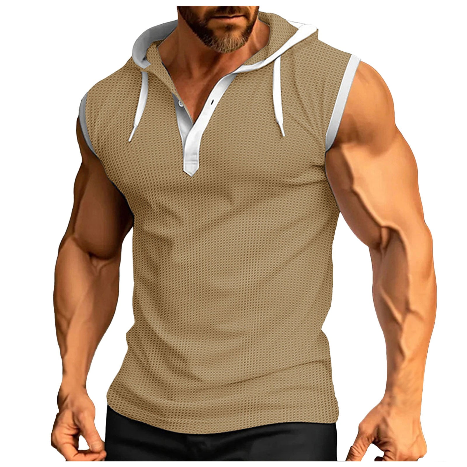 Bcfgryg Mens Gym Vest Vest Training Sleeveless Vest Heavy Summer Sport ...