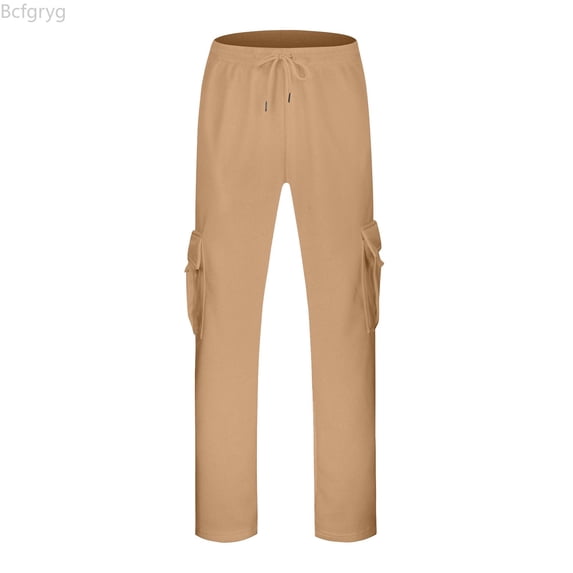 Bcfgryg Mens Hip Hop Pants Casual Solid Color Track Cuff Lace Up ...