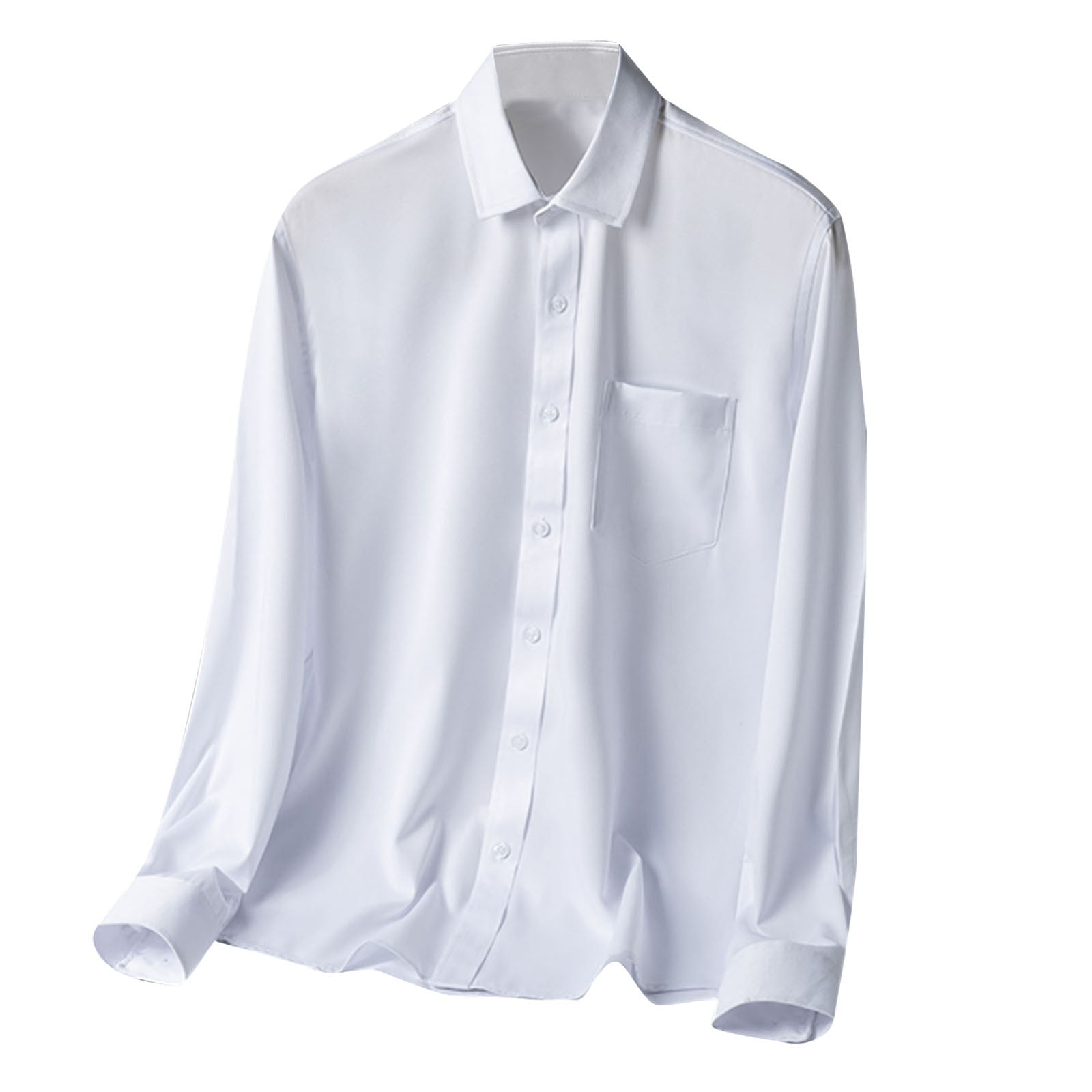 Bcfgryg Mens Solid Color Shirt Long Sleeve Casual Business Non Ironing ...