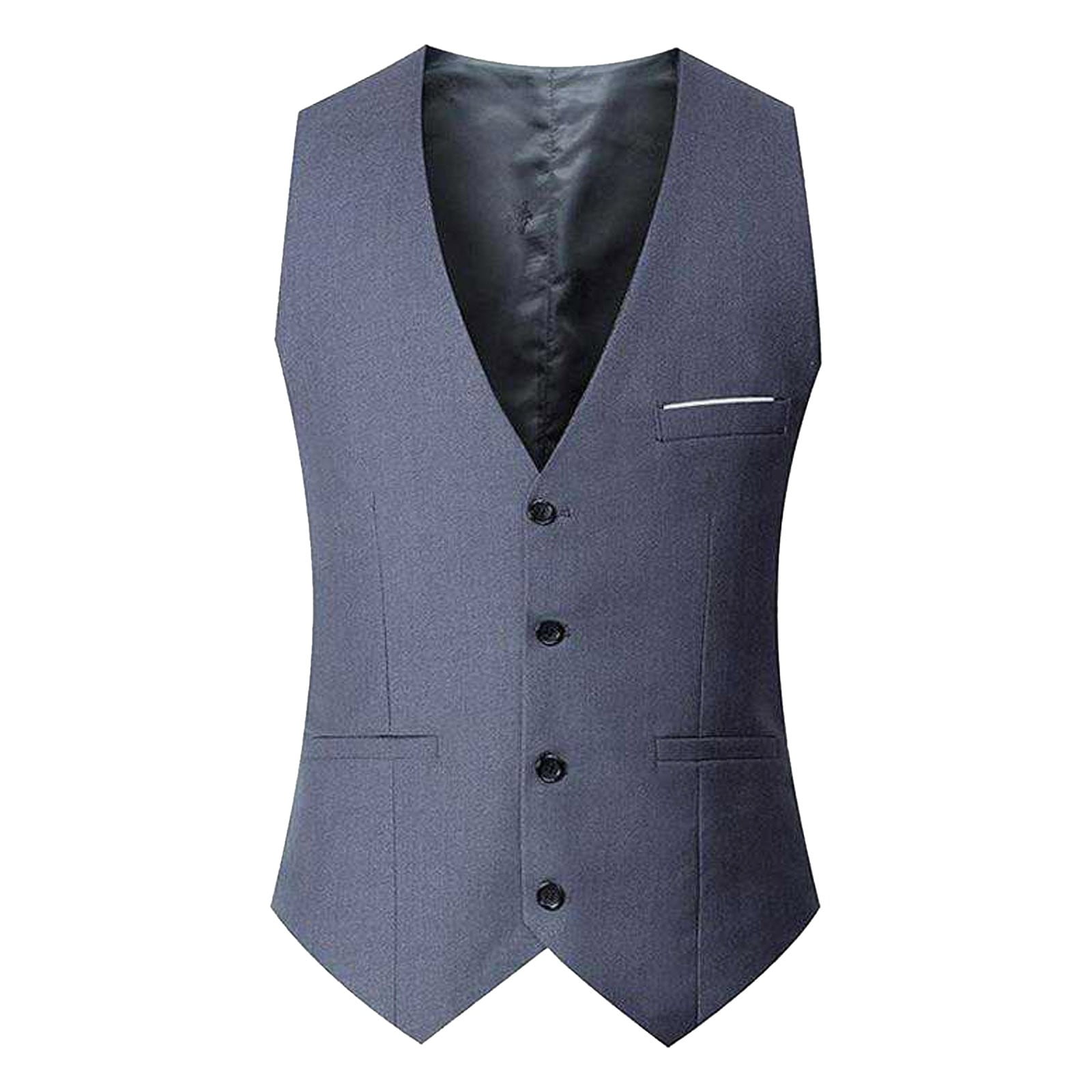 Bcfgryg Mens Solid Color Wedding Dress Vest Mens Coat British Leisure ...