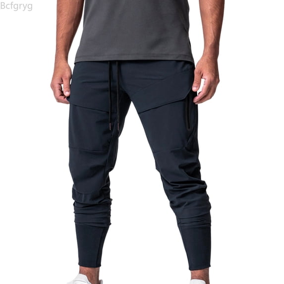 Bcfgryg Mens Sports Slim Foot Fitness Running Training Leg Trousers ...