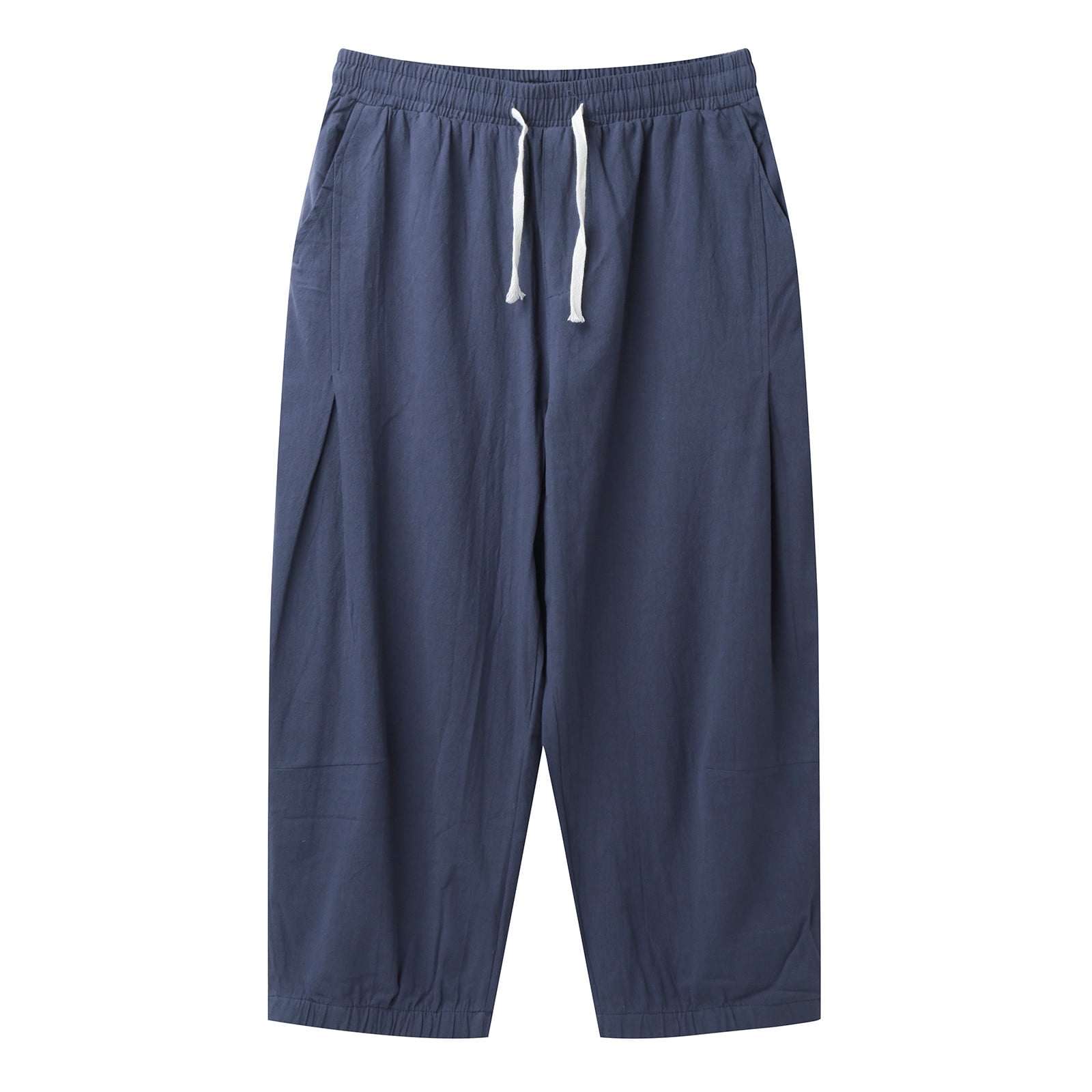 Bcfgryg Mens Summer Thin Loose Casual Pants Sports Nine Point Pants Men ...