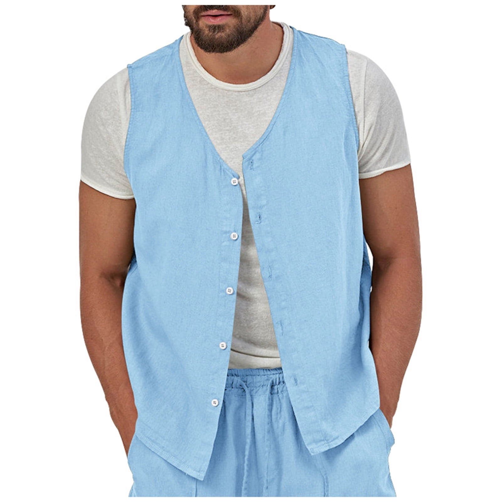 Bcfgryg Vest Men Lapel Sleeveless Slim Fit For Men With Vintage Casual ...