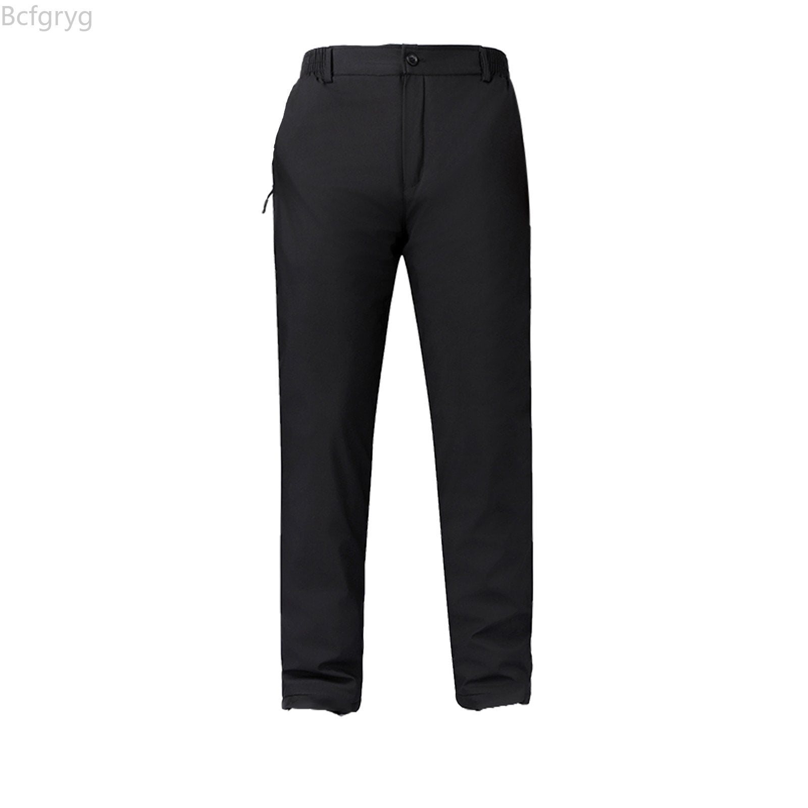 Bcfgryg Winter Warm Pants Lamb Casual Solid Pants Men's Pants Black ...
