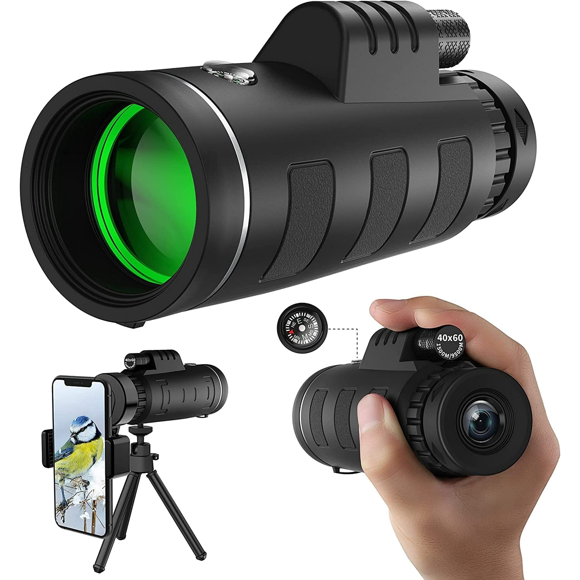 Bchangss 40x60 Monocular Binoculars for Adults, HD Binoculars with Low ...