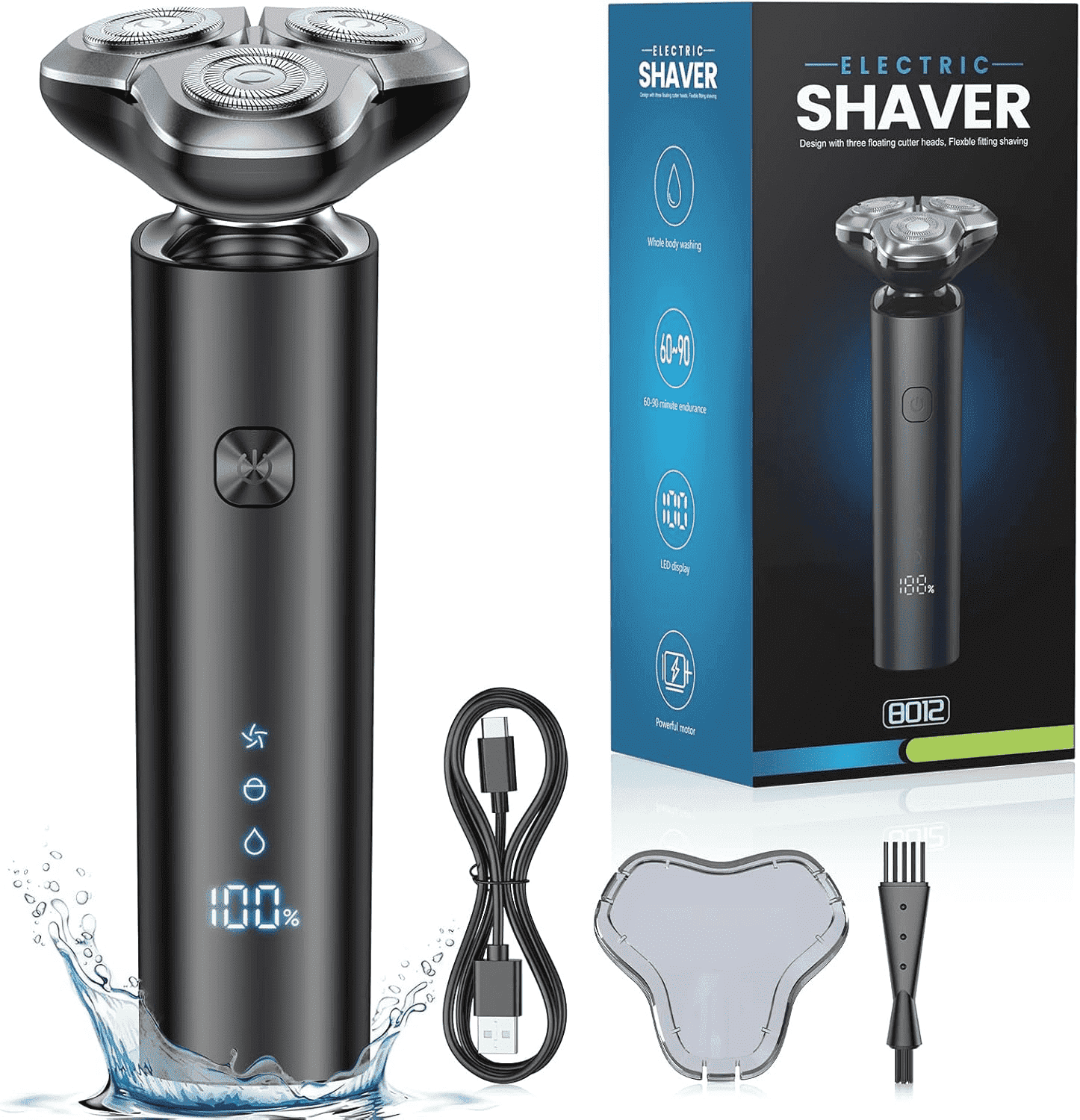 Scootworks Electric Razor for Men, Waterproof 3D Rotary Shaver, Wet Dry ...