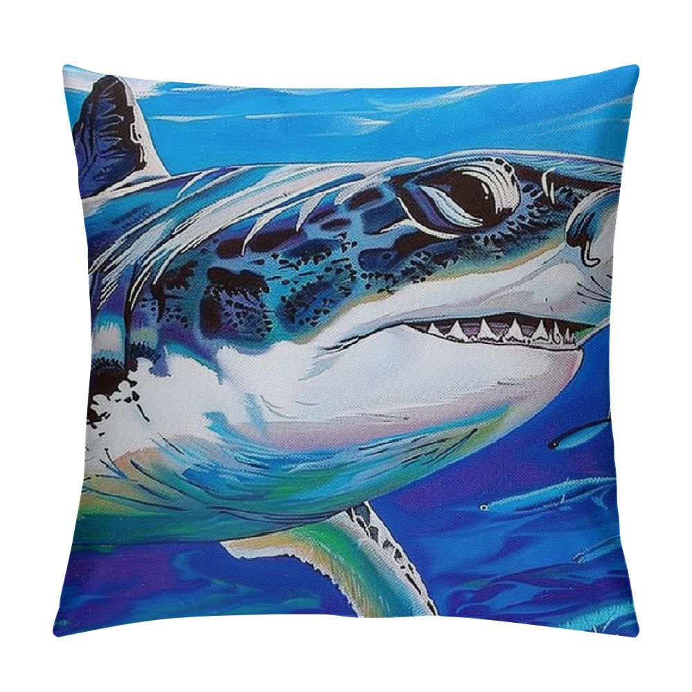 Bciig 1PC Shark Turtle Ocean Graphic Decorative Cushion Cover for Home ...