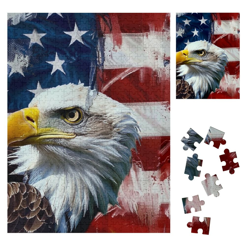 Bciig Bald Eagle Flag Americo Makk Wooden Puzzle Vertical Impossible ...