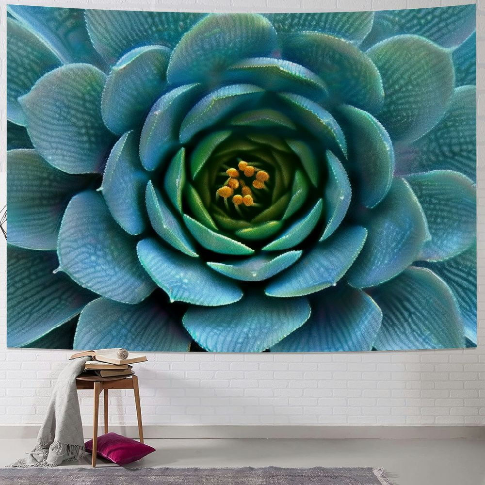 Bciig Blue Flower Tapestry Wall Hanging Unique Style Graphic Tapestries ...