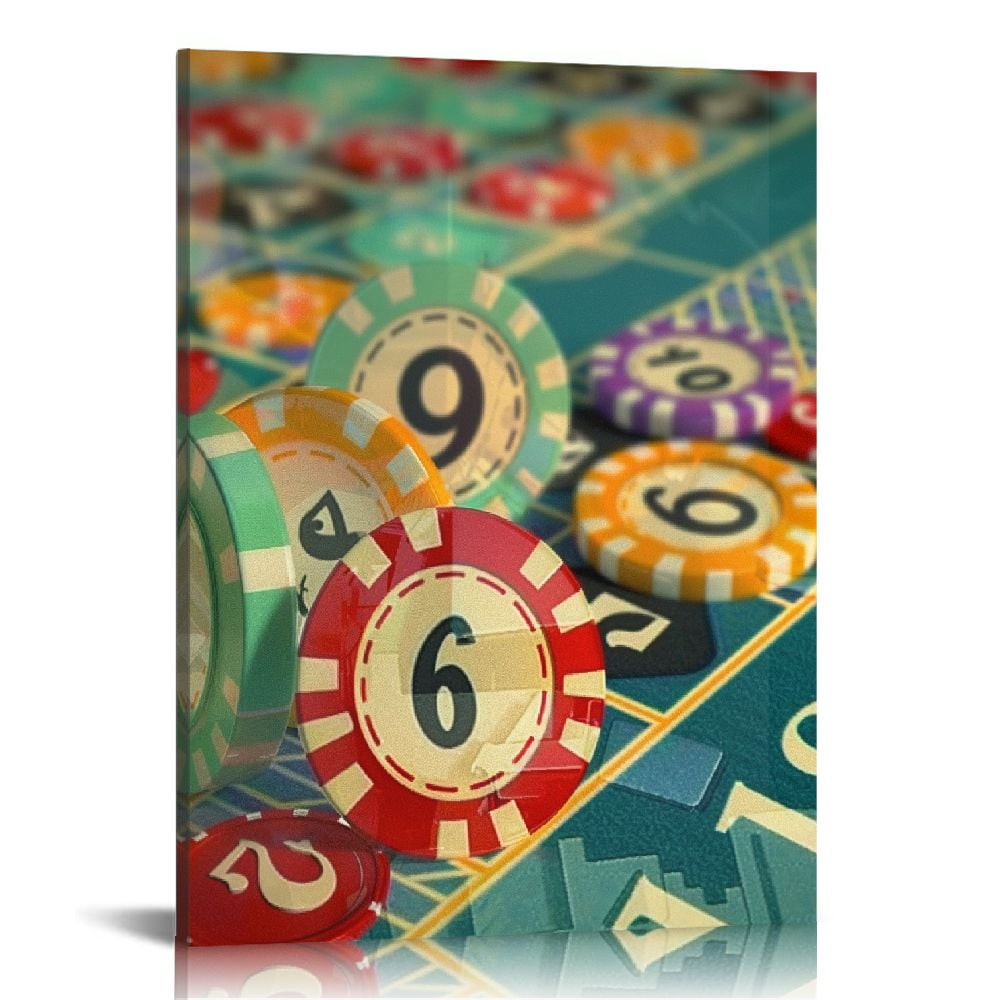 Bciig Casino Chips Fine Art Aesthetic Poster & Print Wall Painting for Living Room Bedroom Home ...