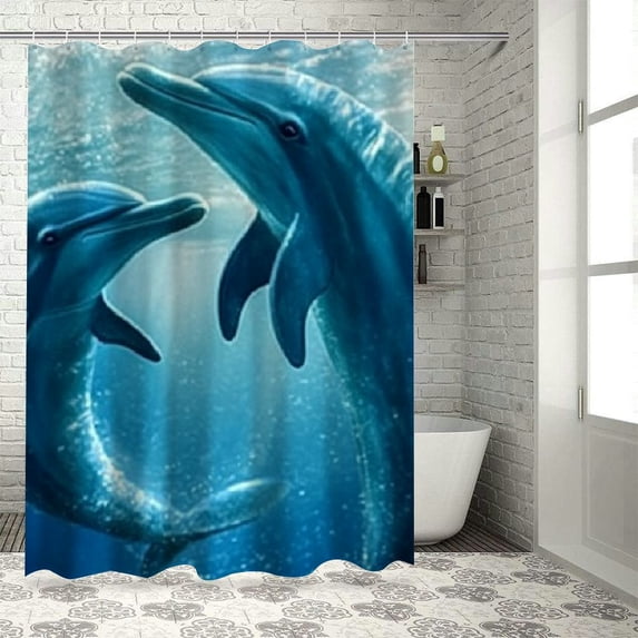Bciig Dolphins Fish Bathroom Decoration Set, Colorful Luxury Graphic ...