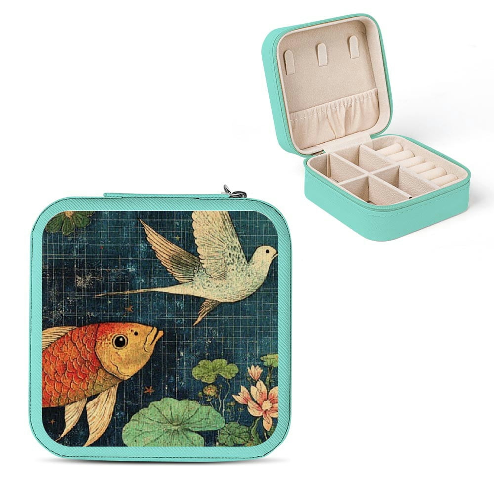 Bciig Fish Bird Pond Portable Travel Jewelry Case Organizer with ...