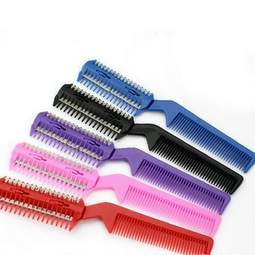 Razor Comb W/Built in Comb & 5 Bonus Blades Hair Cutting Thinning Salon ...