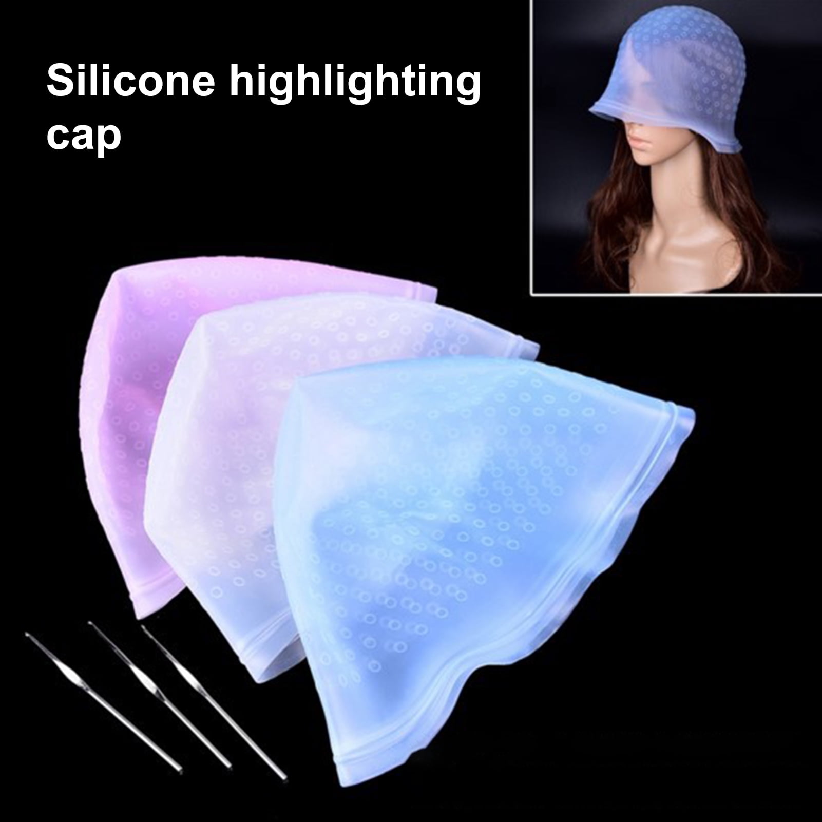 Bcloud Reble Highlights Hat Foldable Bright Color Soft Silicone Hair ...
