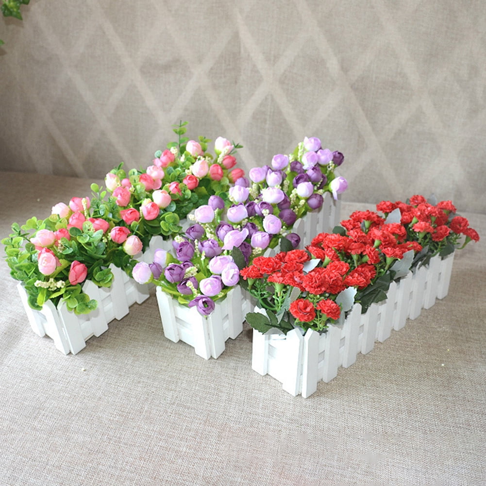 Bcloud Wooden Flower Pot Fence Plant Basket Container Planter Home Garden Wedding Decor ...
