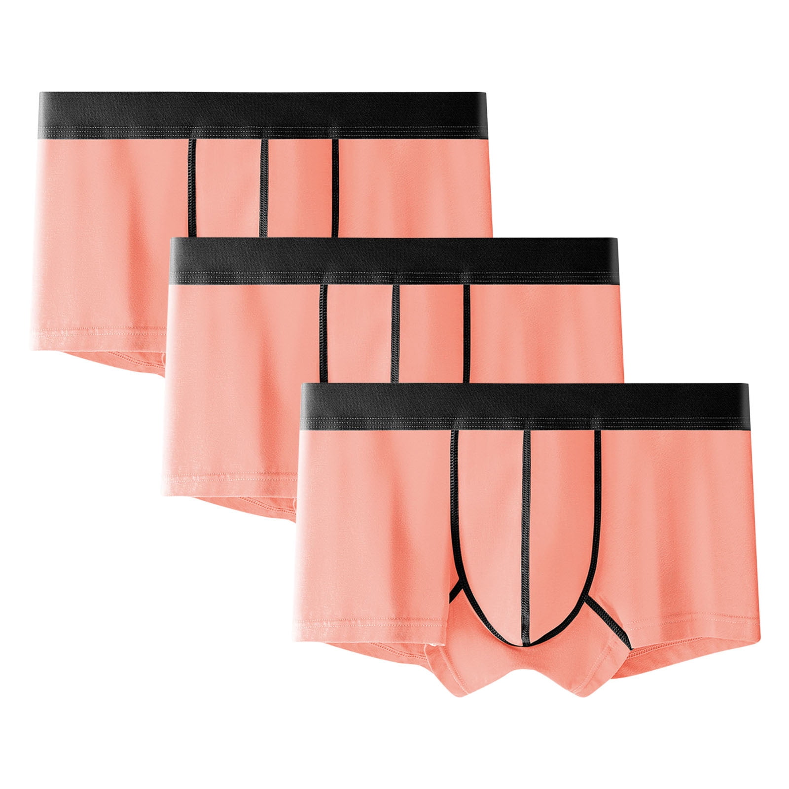 Bcresic 3 PC Mens Cotton Underwear Color Block Boxer Briefs with Fly ...