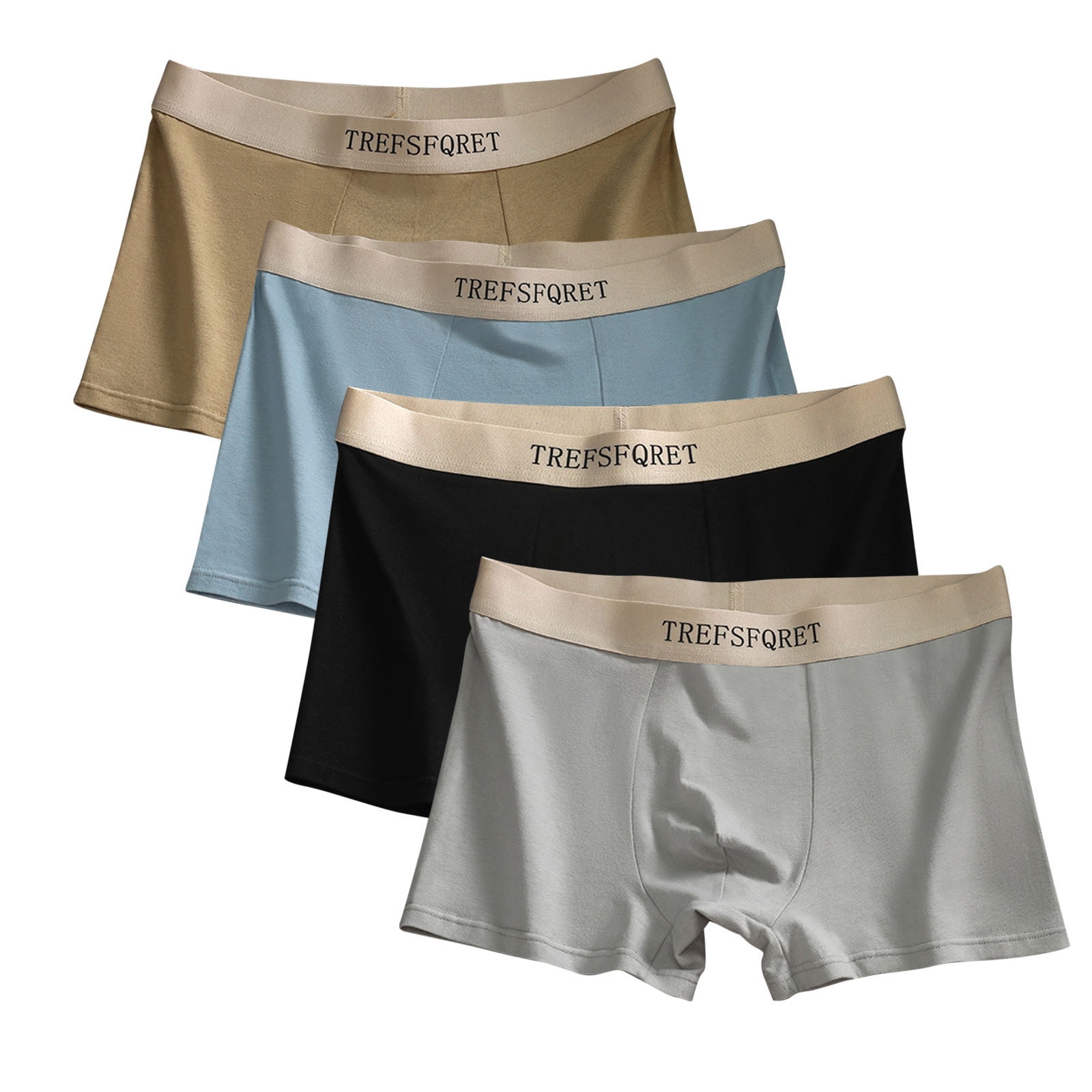 Bcresic 4 PC Plus Size Boxer Briefs for Men- Mens Breathable Underwear ...