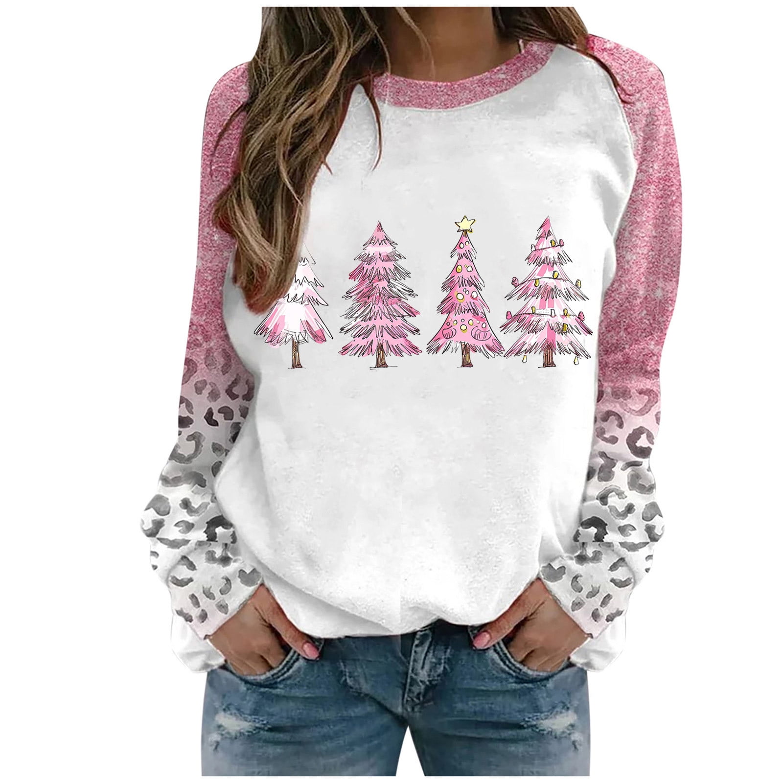 Bcresic Chritmas Tree Shirts for Womens Funny Xmas Tree Graphic ...