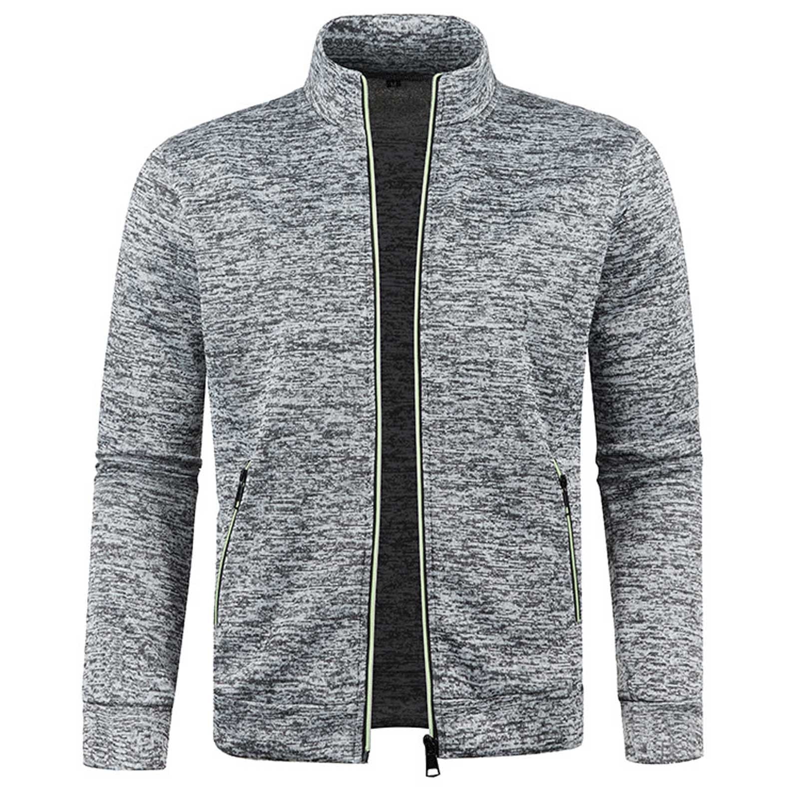 Bcresic,Light Fleece Jacket for Men Full Zip Jacket Lightweight Stand ...