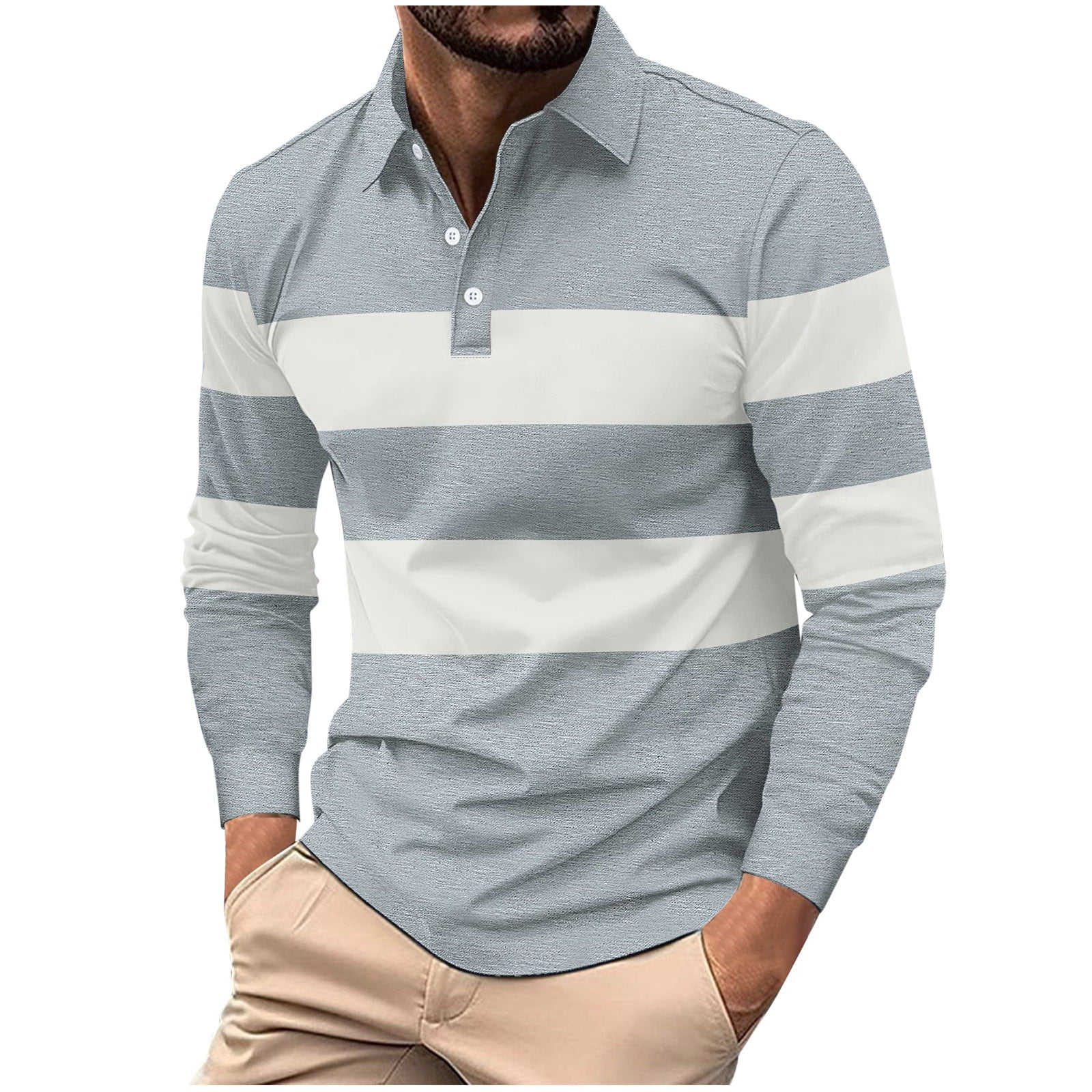 Bcresic Clearance,Retro Polo Shirt Men Striped Color Block Shirts Casua ...
