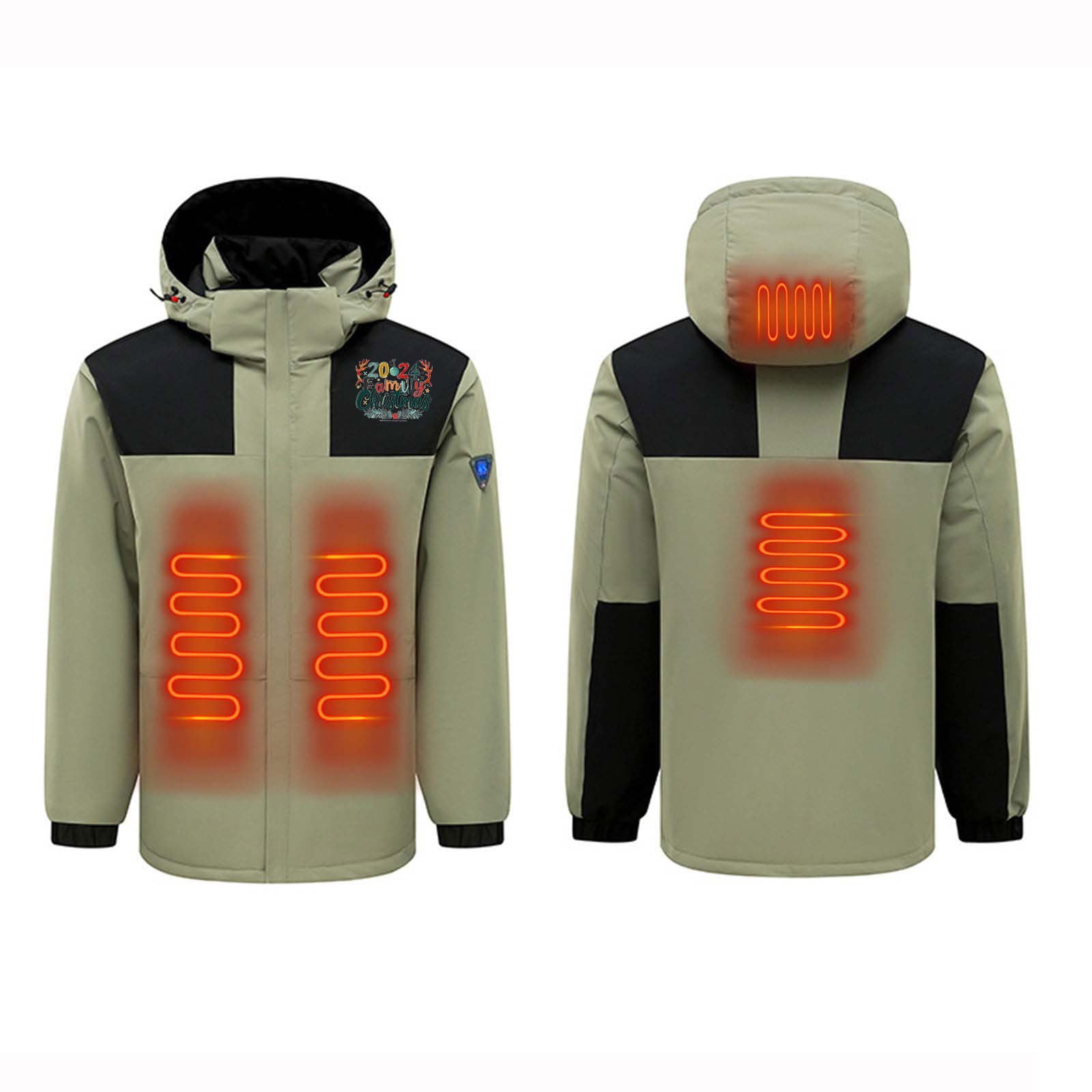 Bcresic Saving,Unisex 4 Heating Zones Windbreaker Winter Coat Snow ...