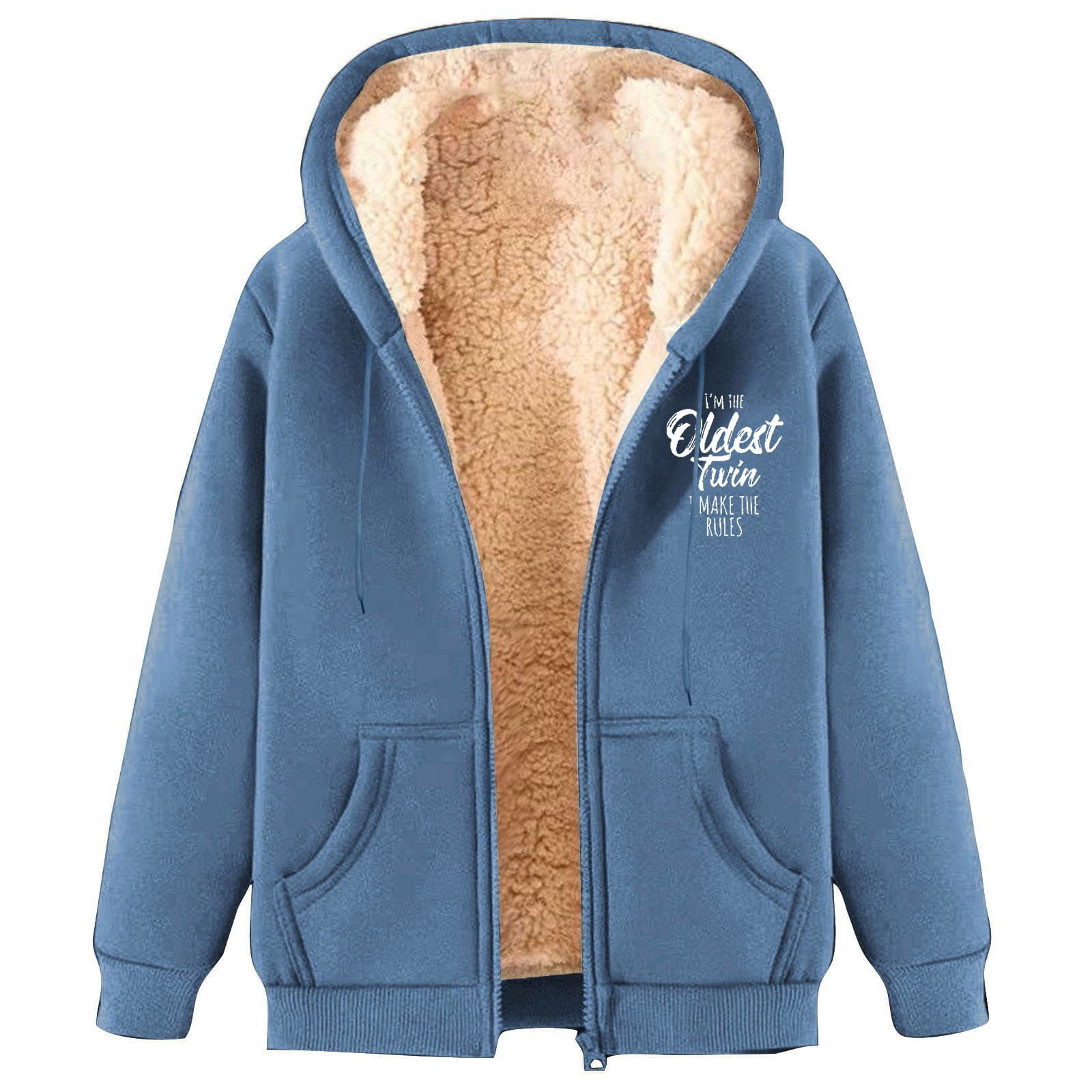 Bcresic Saving,Zip Up Hoodie Women Sherpa Fleece Lined Jackets 2024 ...