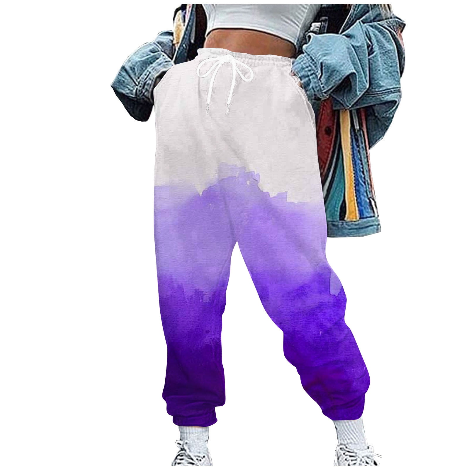 Bcresic Tie Dye Gradient Sweatpant Women Casual High Waisted Elastic ...