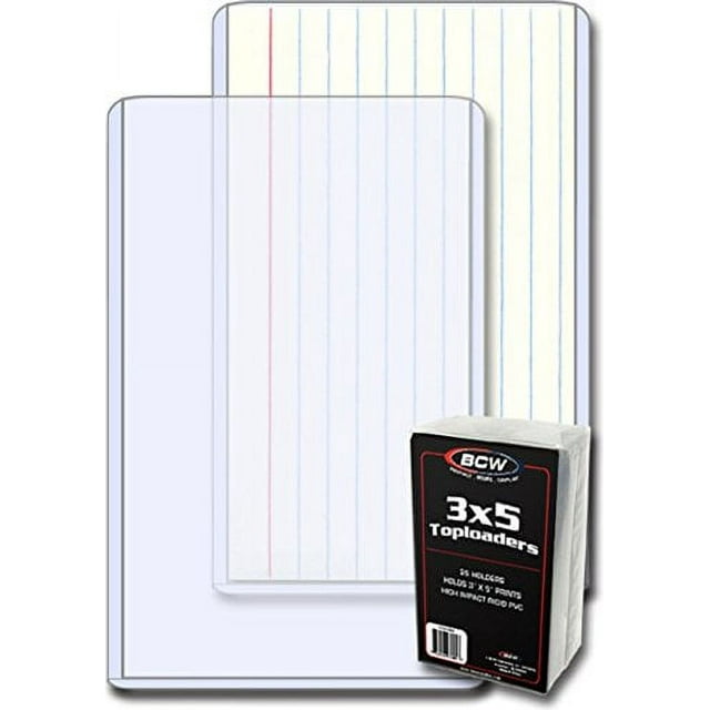 Bcw (25) 3X5 Topload Holders Rigid Plastic Sleeves Brand - Walmart.com