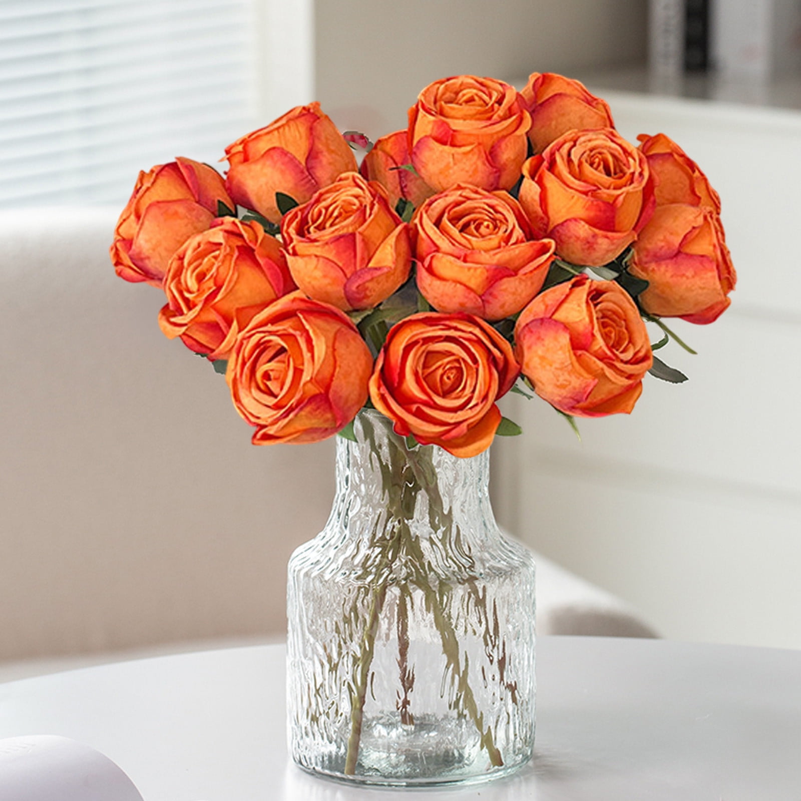 Bcylexb 11.4" Artificial Rose Flowers for Home Decor, Fake Floral Decor ...