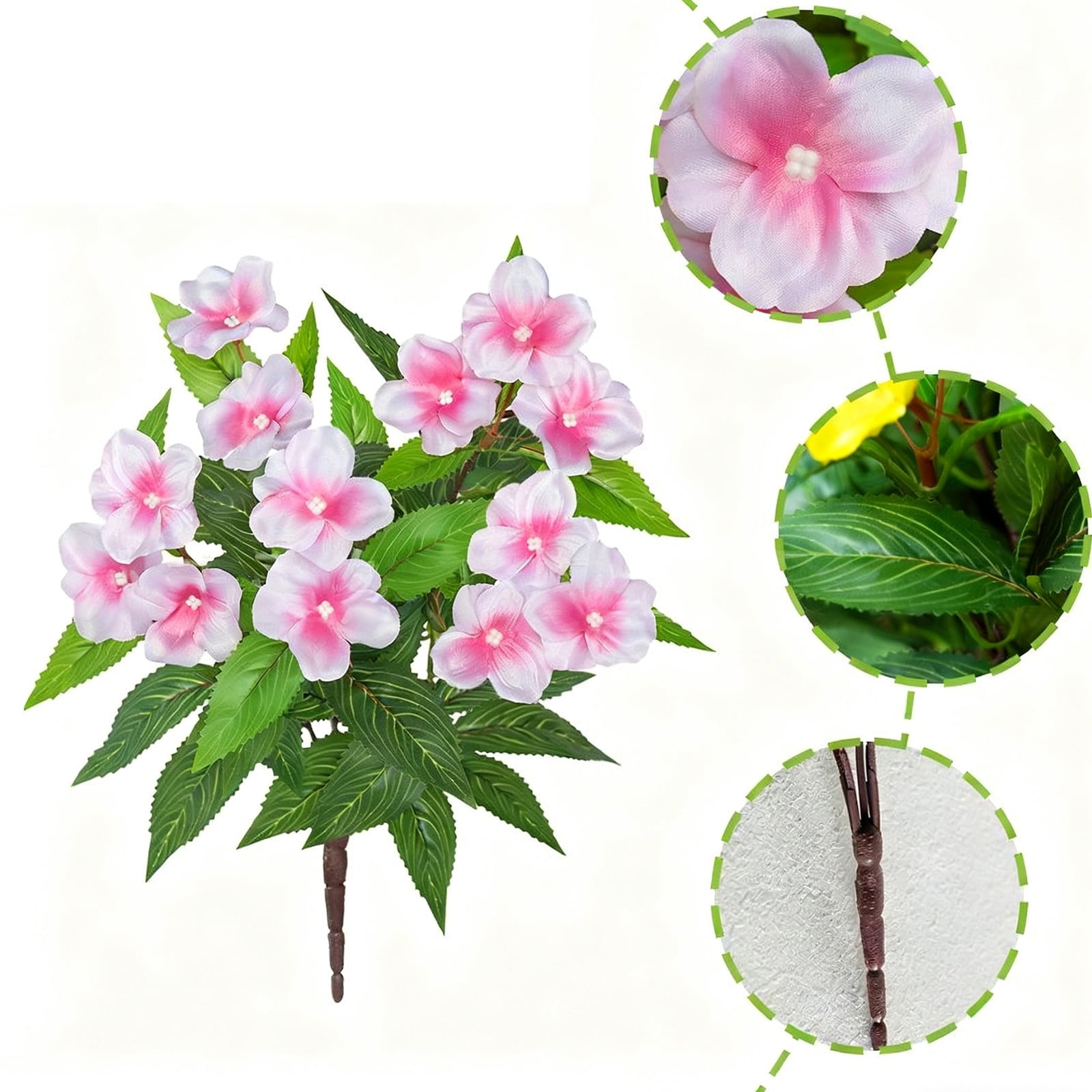 Bcylexb 14.6" Artificial Azalea Flowers with 5 Heads, All-Season Fake ...