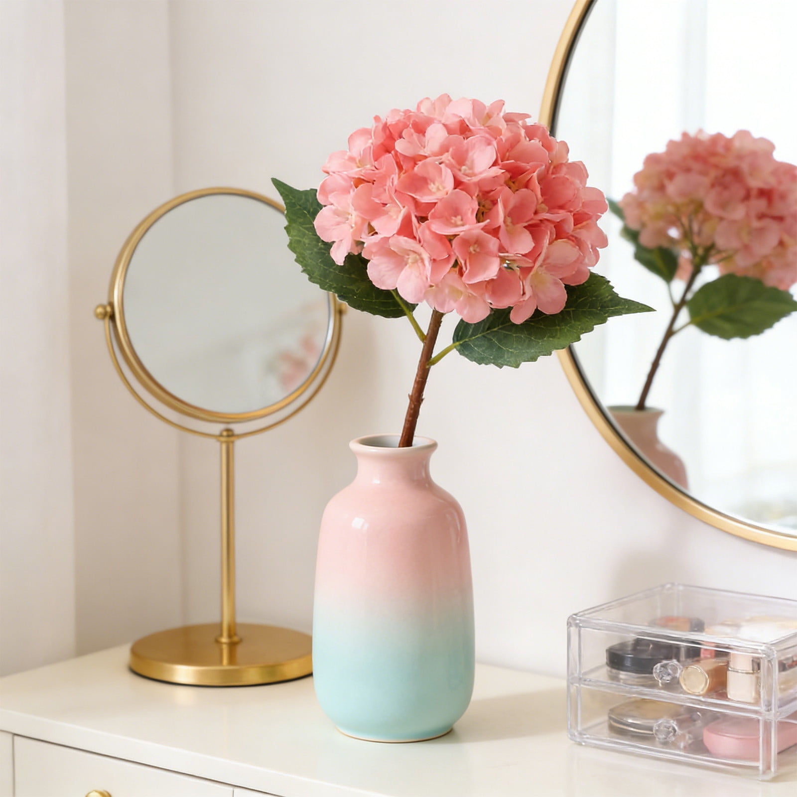 Bcylexb 18.1" Simulation Lollipop Hydrangea Arrangements, Artificial ...