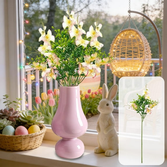 Bcylexb 18.9" Easter Decorative Flowers with Butterfly for Vases ...