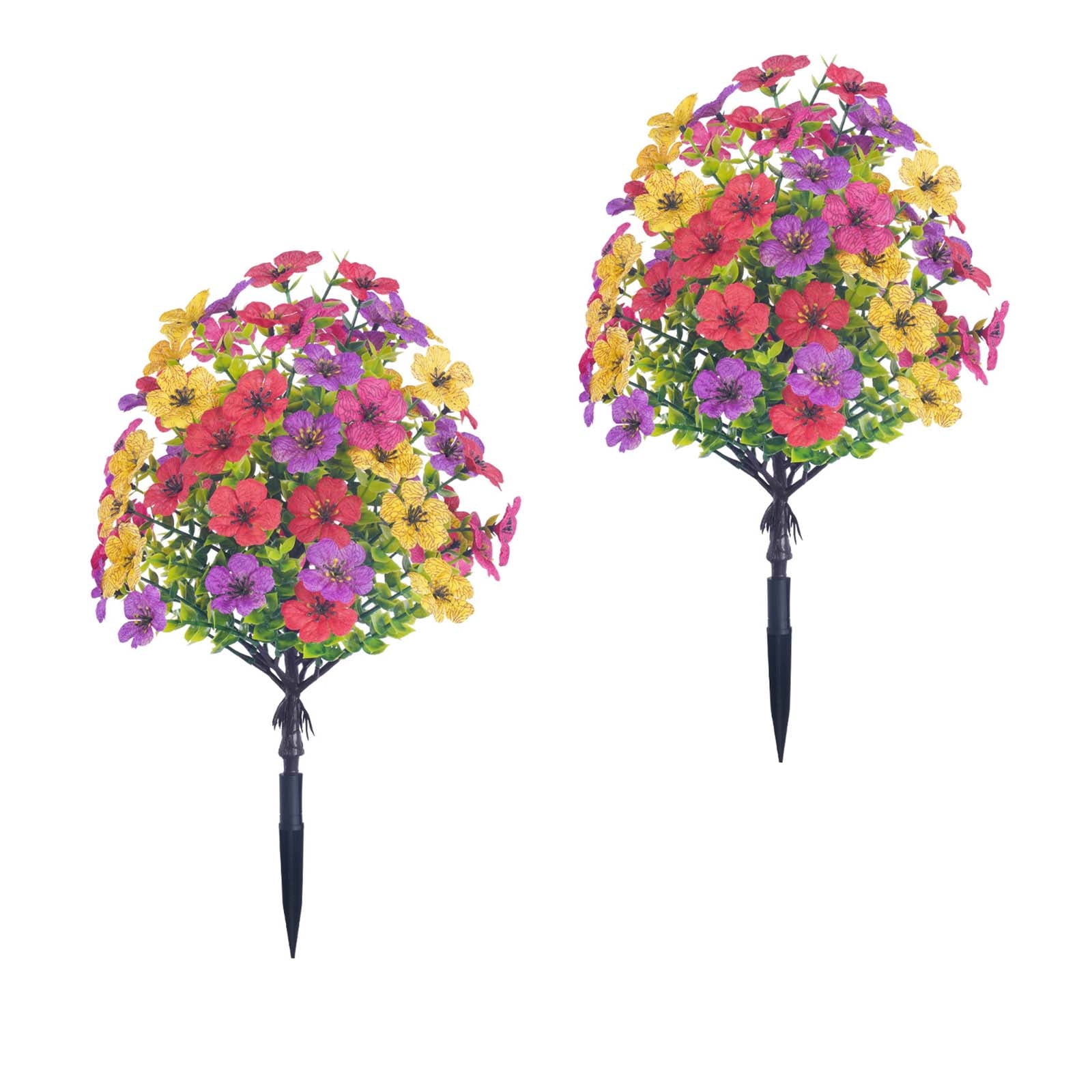 Bcylexb 2Pcs Outdoor Artificial Violet Topiary Ball Flowers with Spike ...