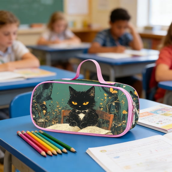 Bcylexb Art Print Pencil Pencil Pouch Pencil Case with Hand Strap, Cute ...